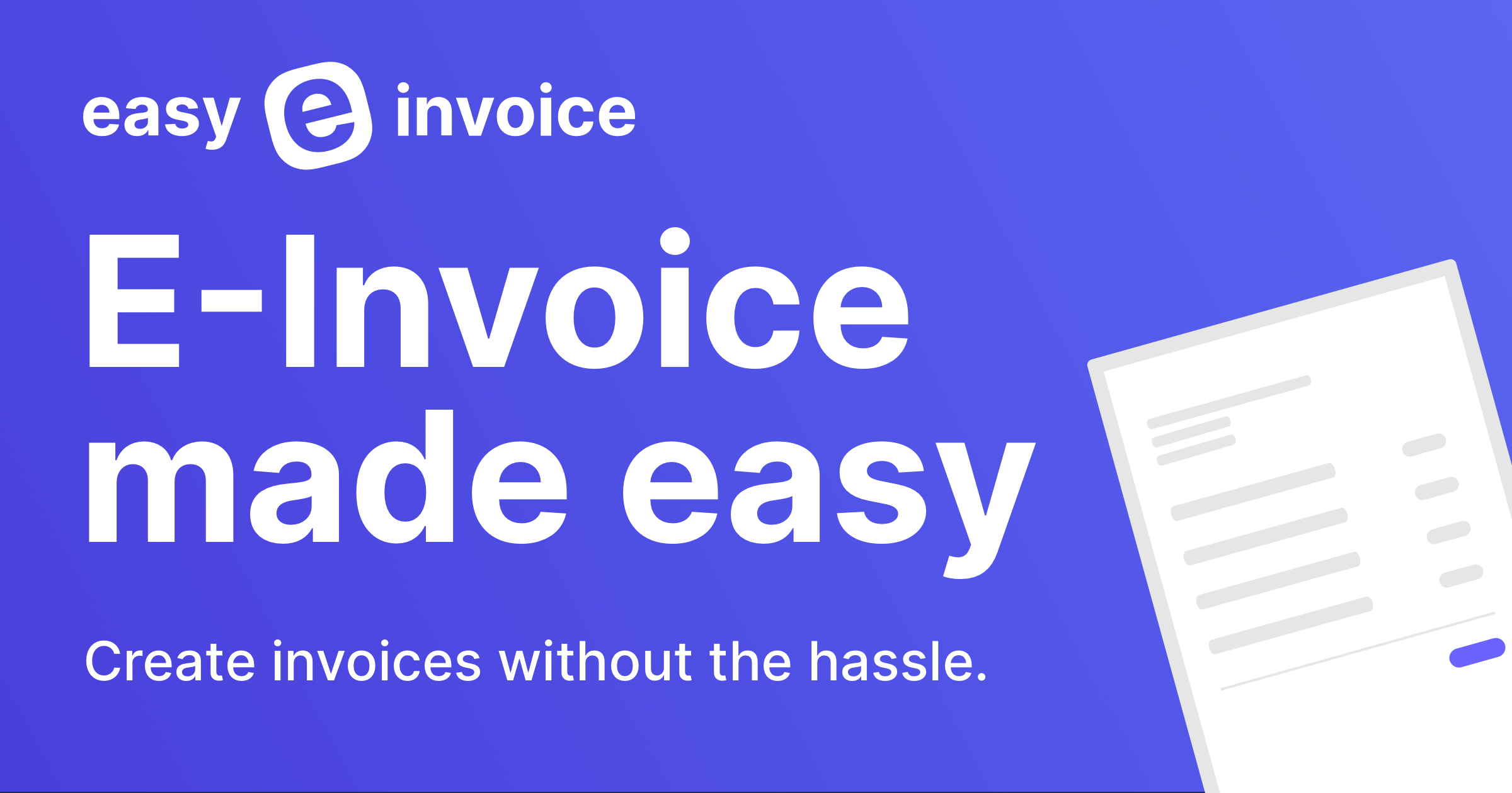 E-Invoice Without Subscription or Registration | Start for Free | easy ...